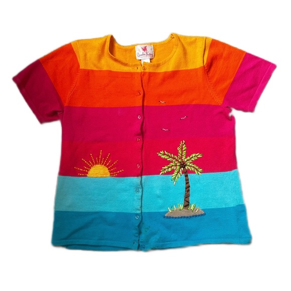 Quacker Factory | Tops | Vintage Quacker Factory Beach Shirt | Poshmark